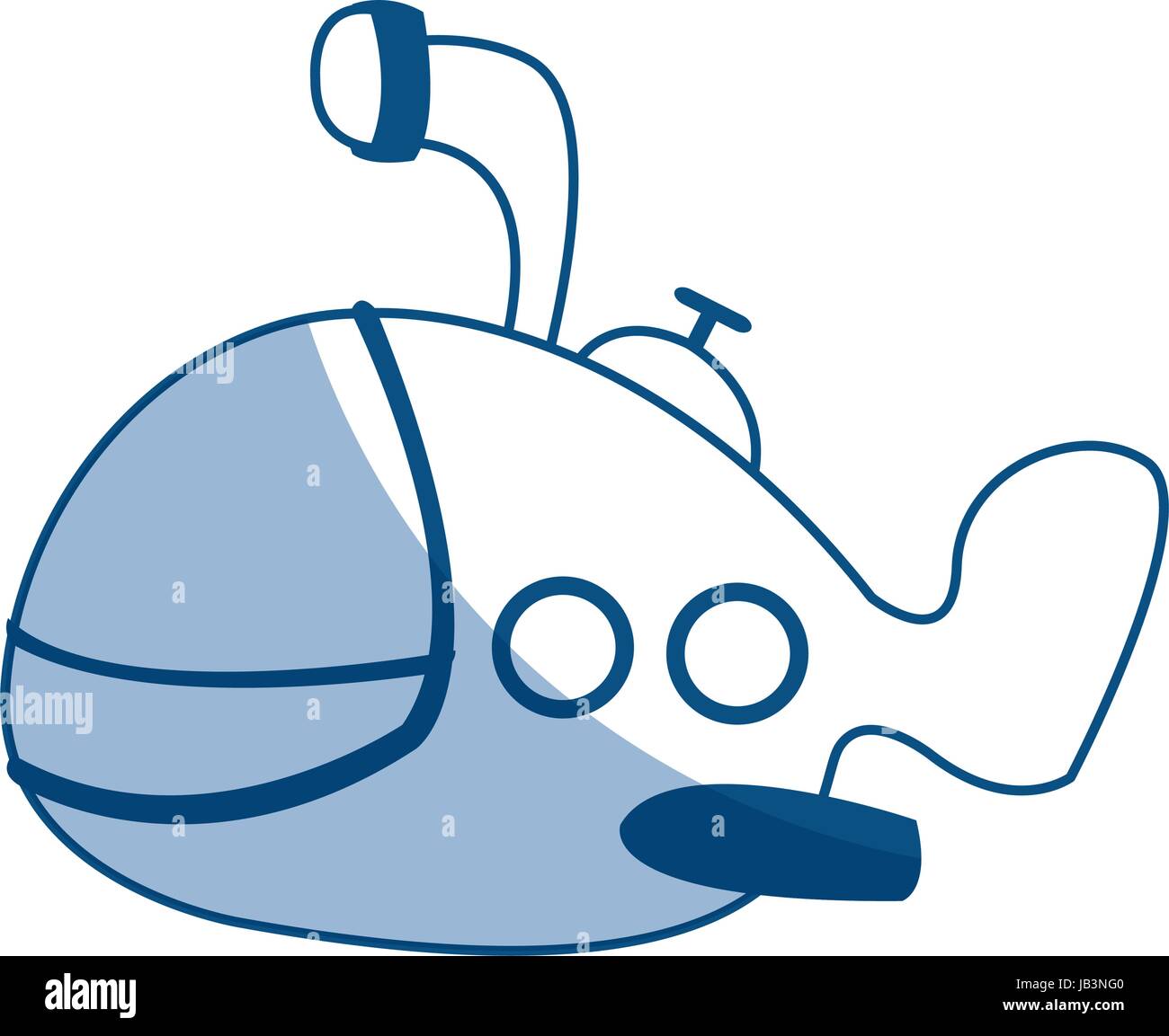 submarine with periscope propeller nautical ship Stock Vector Image ...