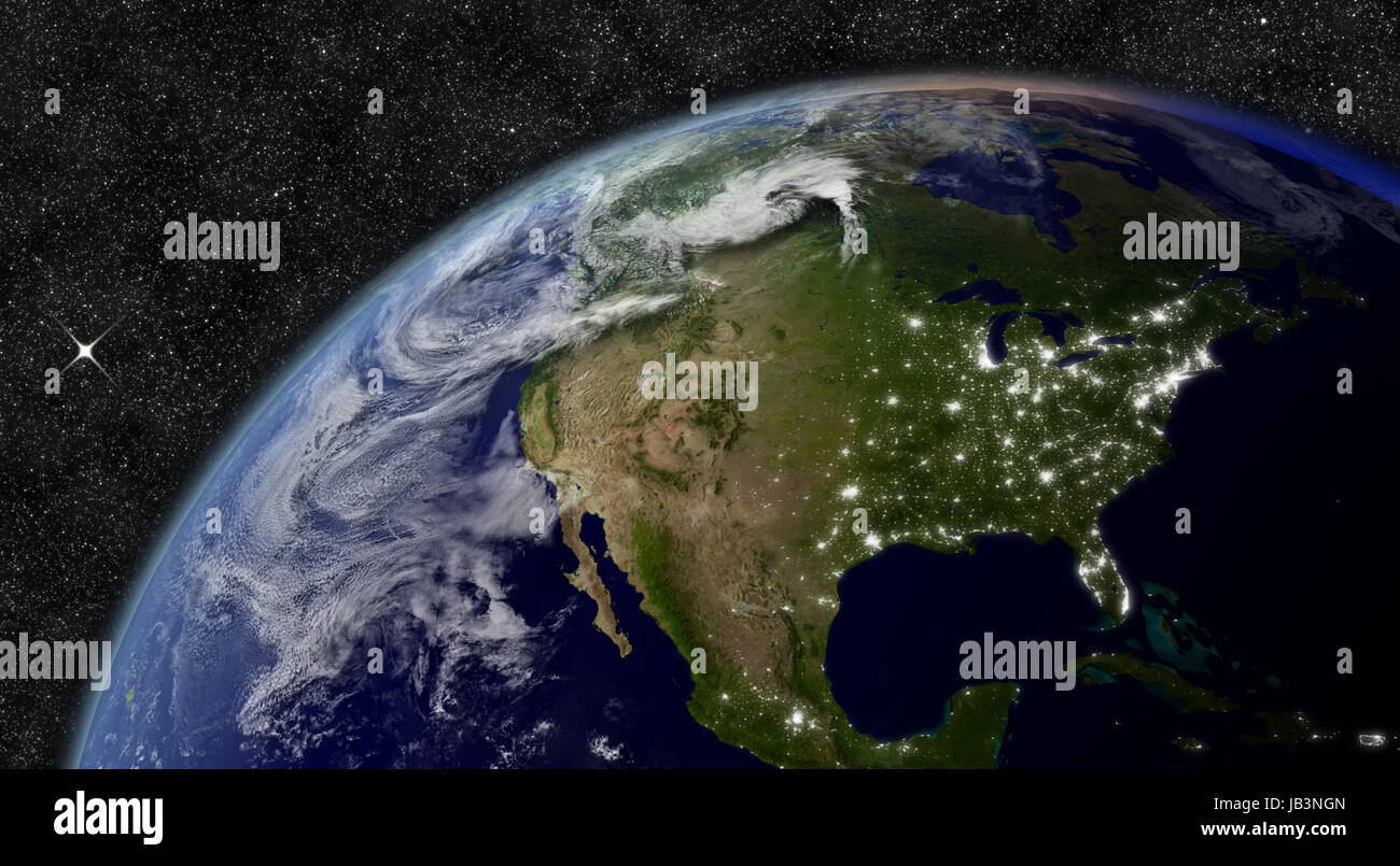 North America from space. Elements of this image furnished by NASA ...