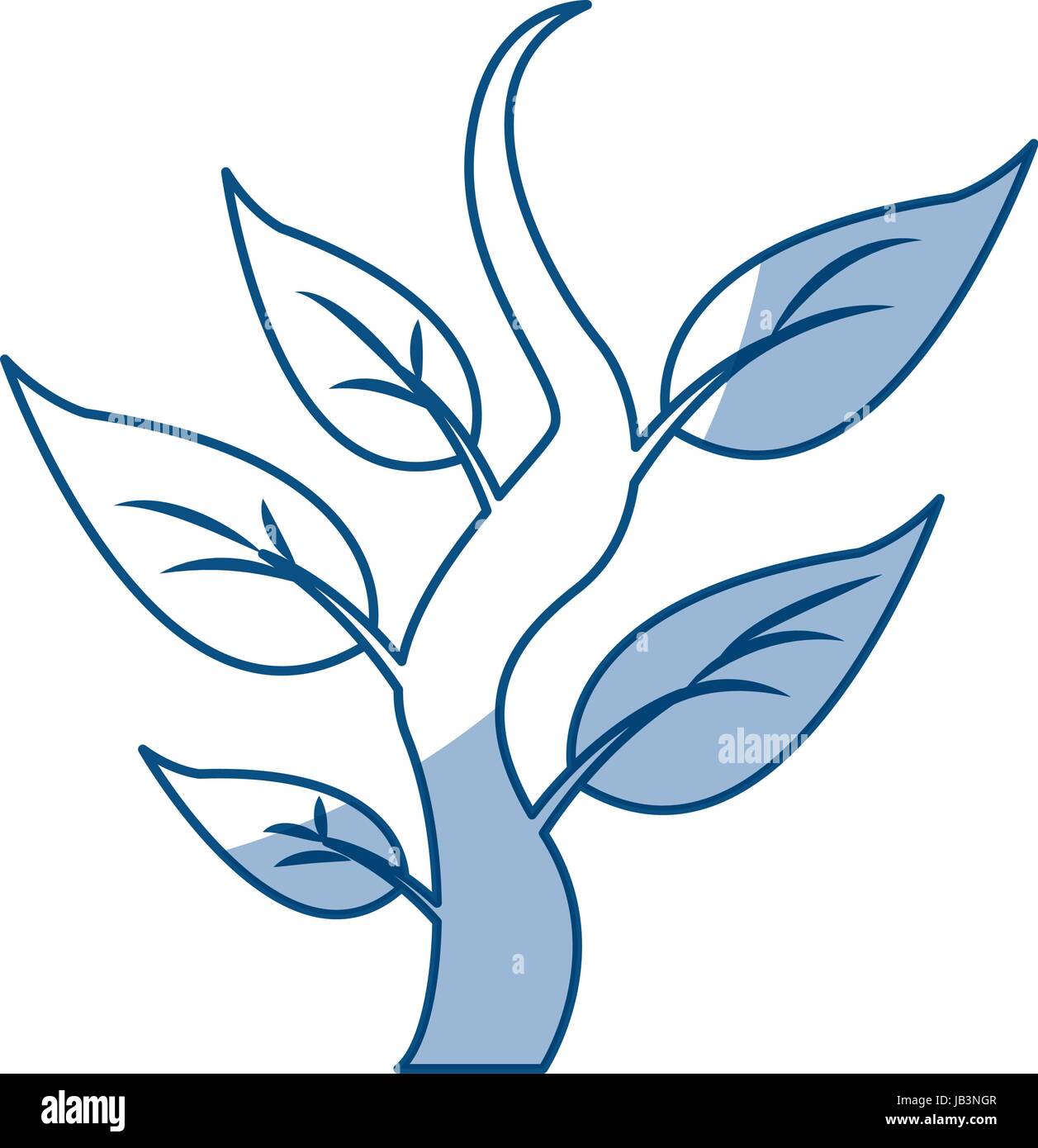 steam with leaves natural plant botany icon Stock Vector Image & Art ...