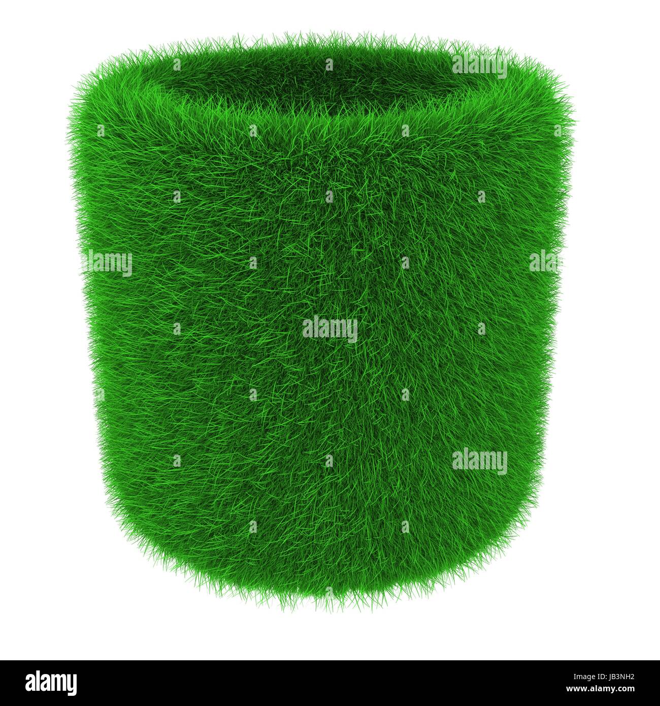Tube object covered with grass isolated on white background Stock Photo ...
