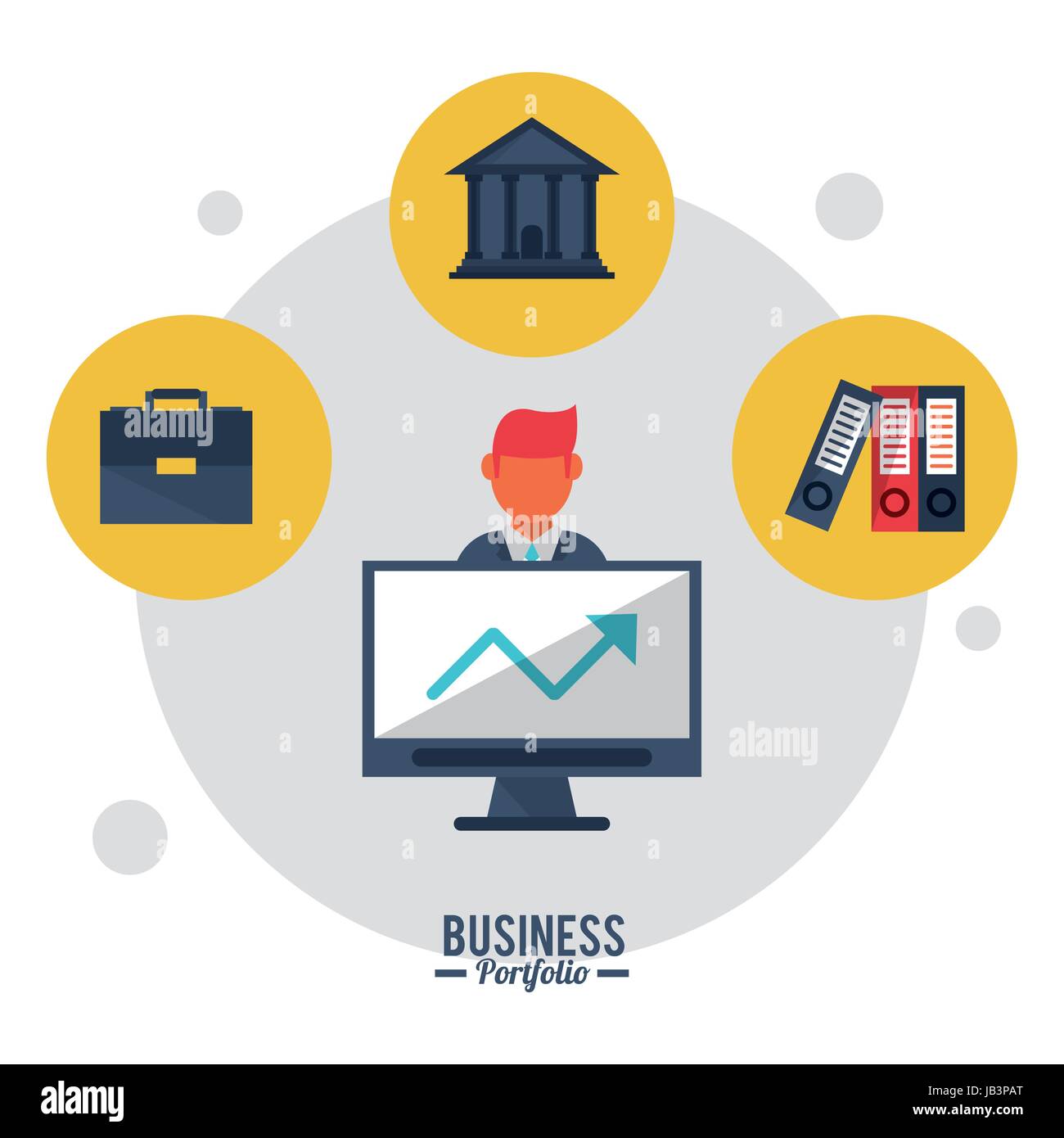 colorful poster business portfolio with briefcase computer parthenon ...