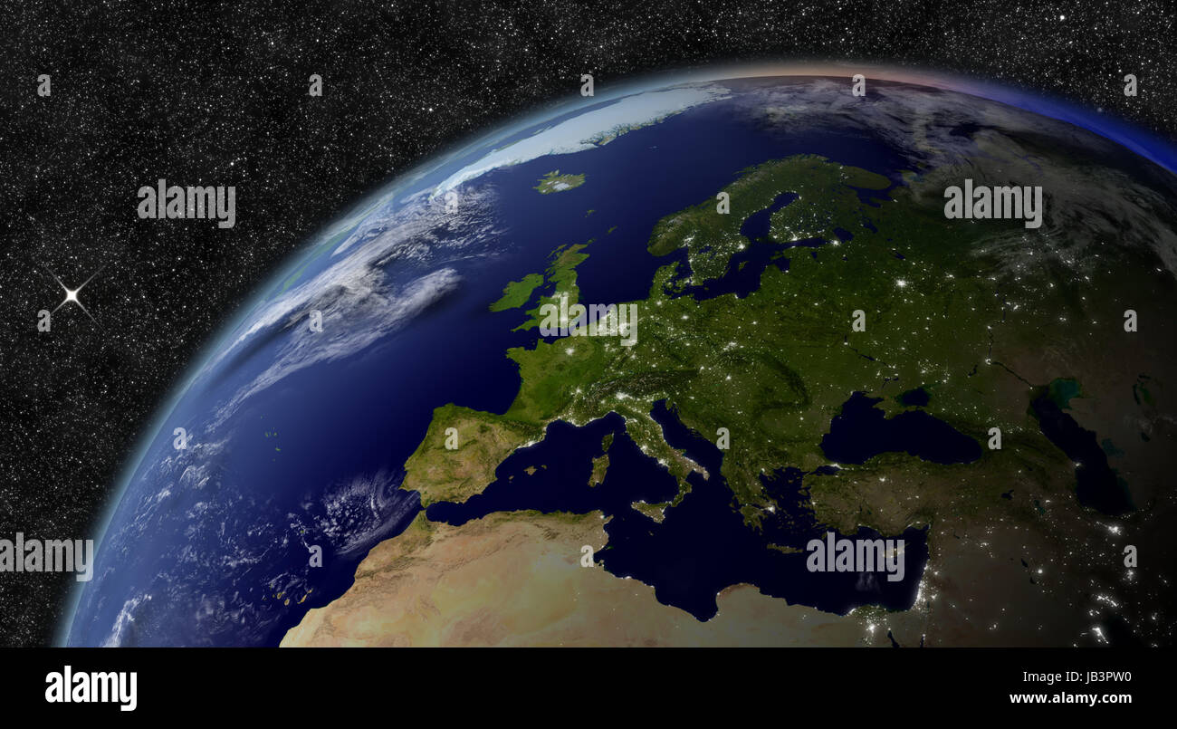 Europe from space. Elements of this image furnished by NASA Stock Photo ...