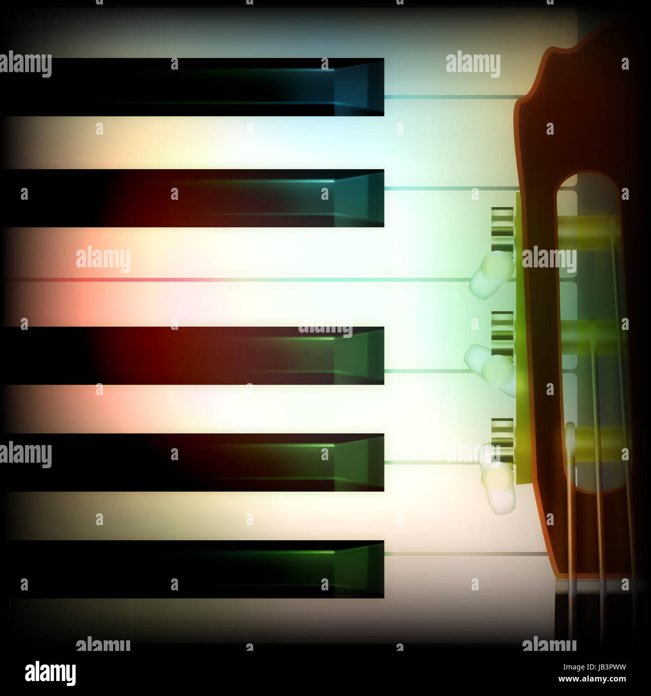 abstract dark musical background with acoustic guitar and piano Stock ...