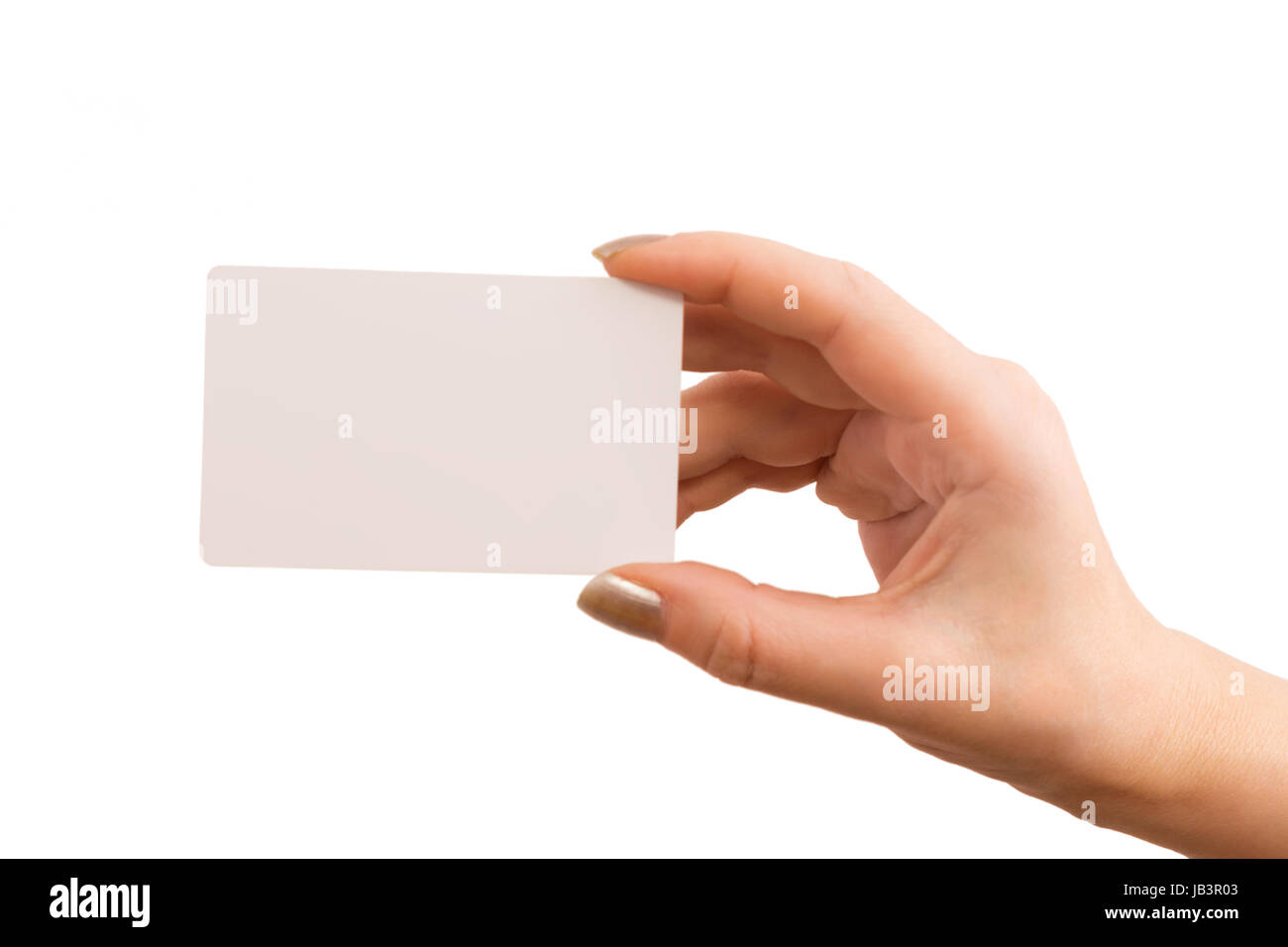 The hand holding a business card isolated Stock Photo - Alamy