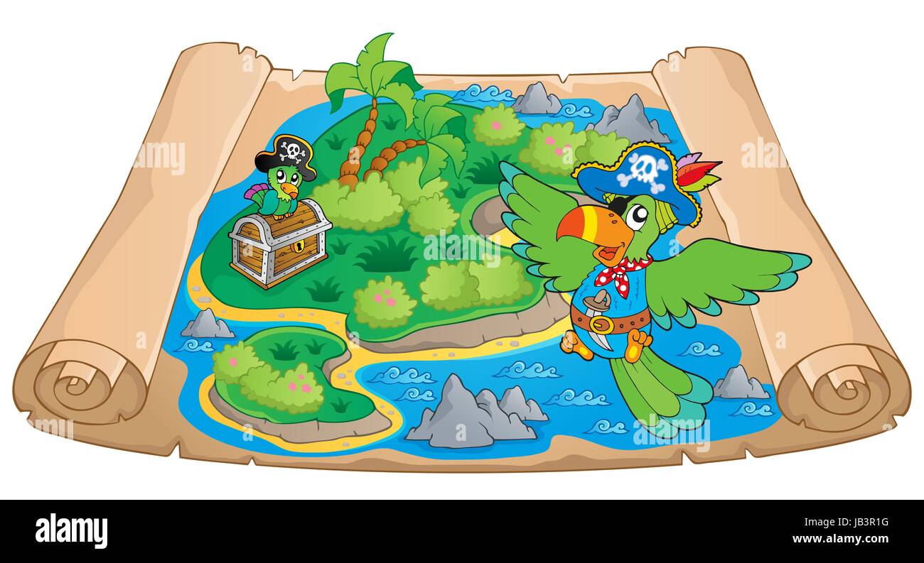 Treasure map theme image 6 - picture illustration Stock Photo - Alamy
