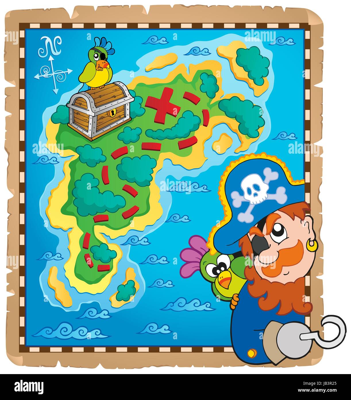 Treasure map topic image 4 - picture illustration Stock Photo - Alamy