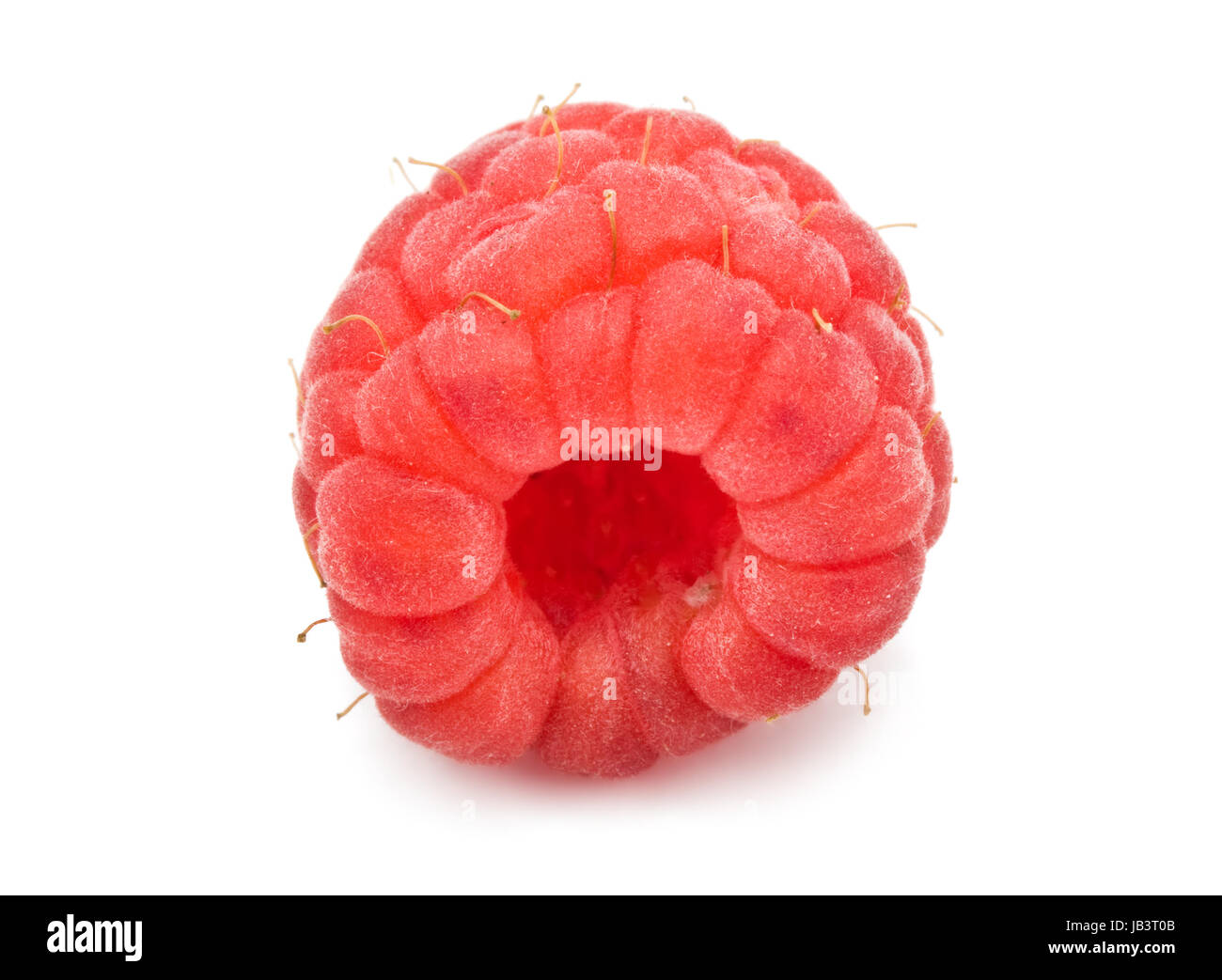 Ripe red raspberry isolated on white background Stock Photo - Alamy