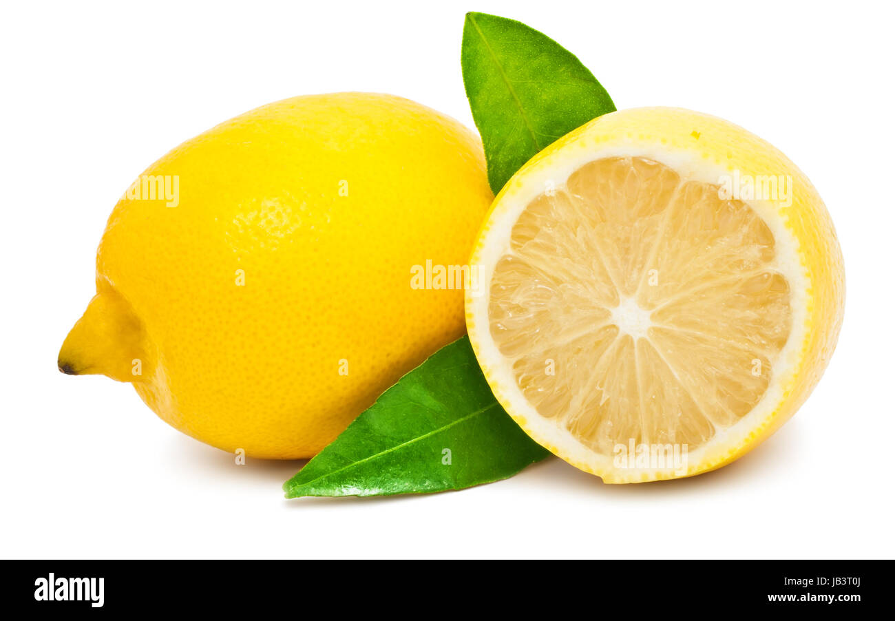 Fresh tasty lemon isolated on white background Stock Photo - Alamy