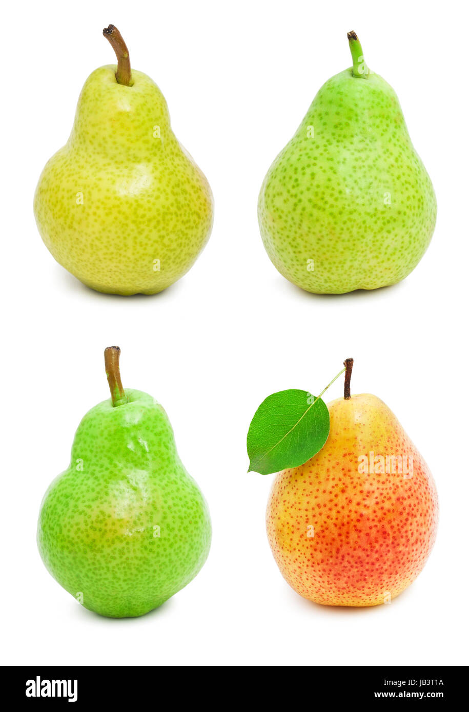 Collection of fresh pears isolated on white background Stock Photo - Alamy