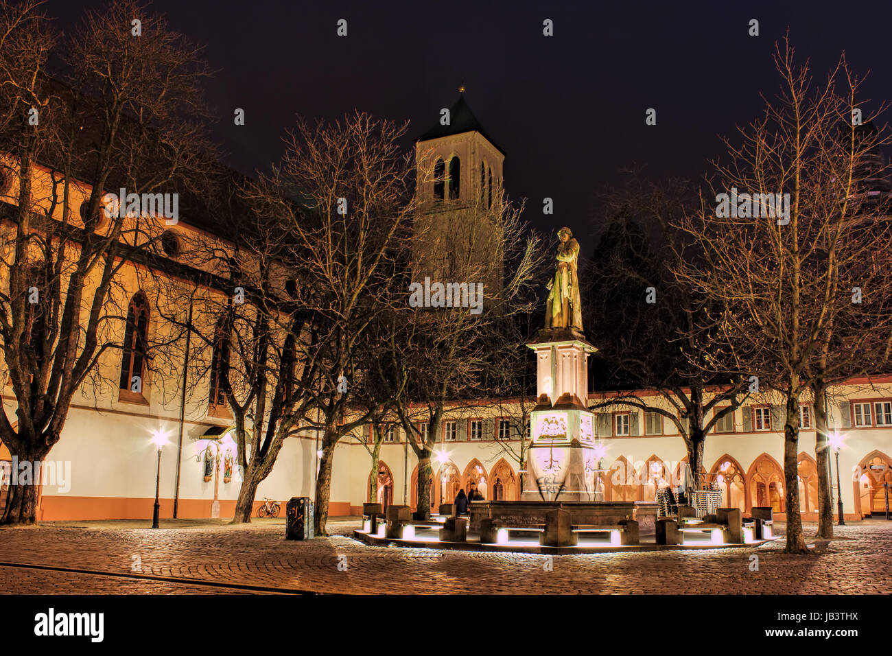 Freiburg which is the famous town near the Black Forest at night ...