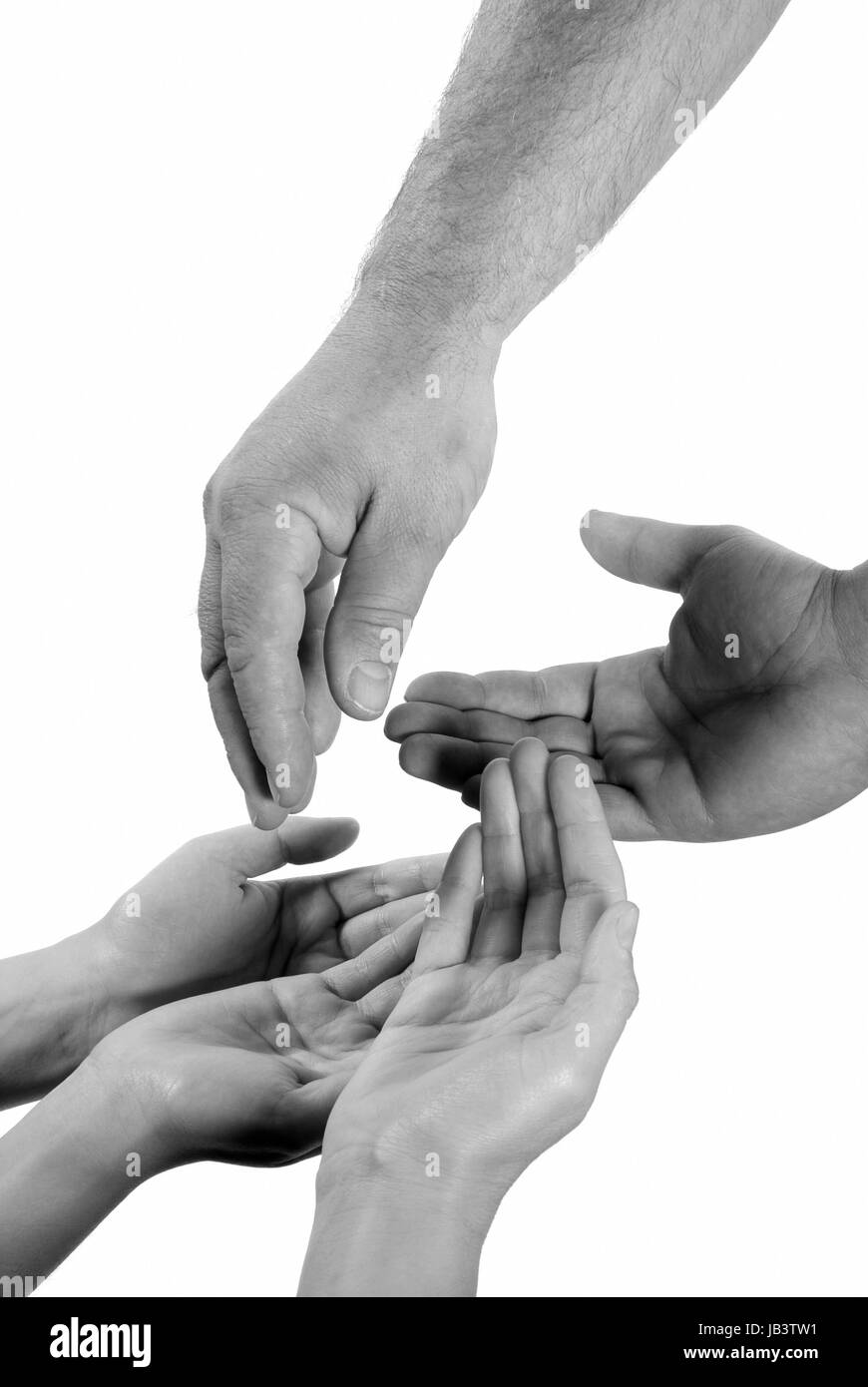 Palms up hands Black and White Stock Photos & Images - Alamy