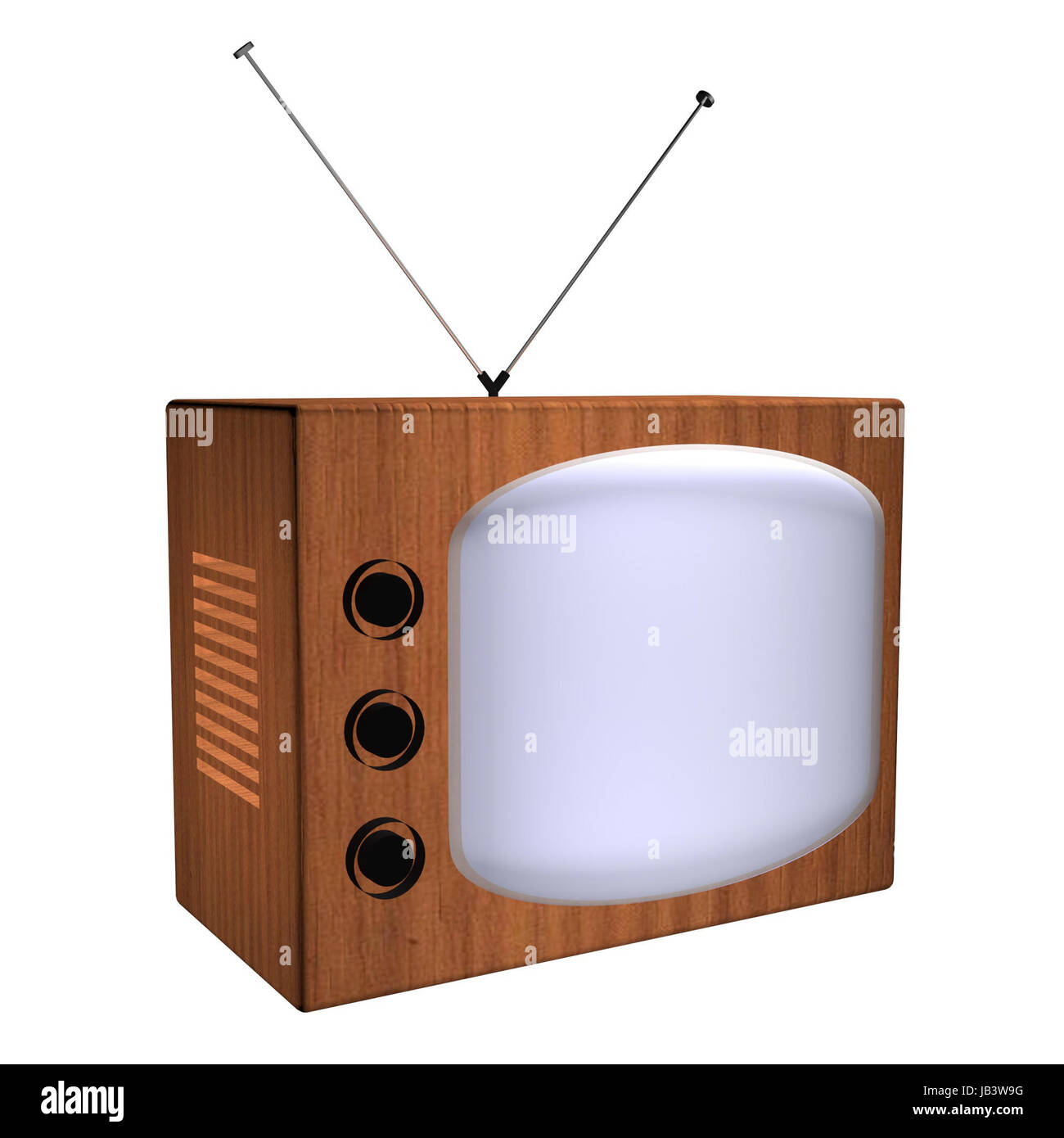 Old tv 3d render illustration Cut Out Stock Images & Pictures - Alamy