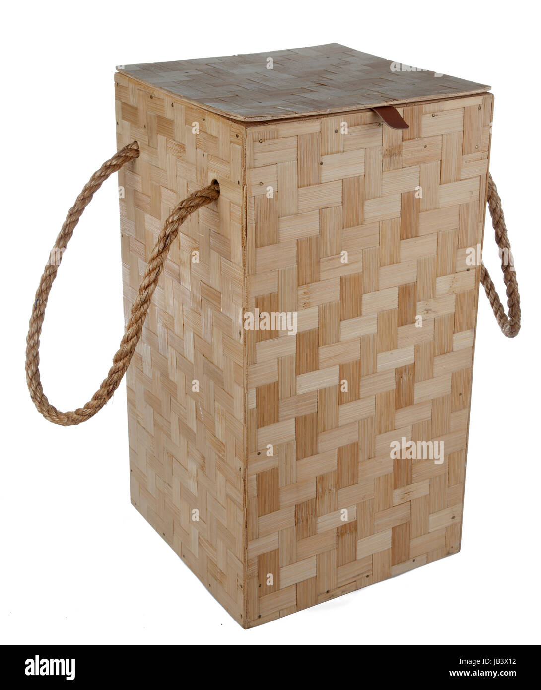Wooden shingle box wit rope handles Stock Photo - Alamy