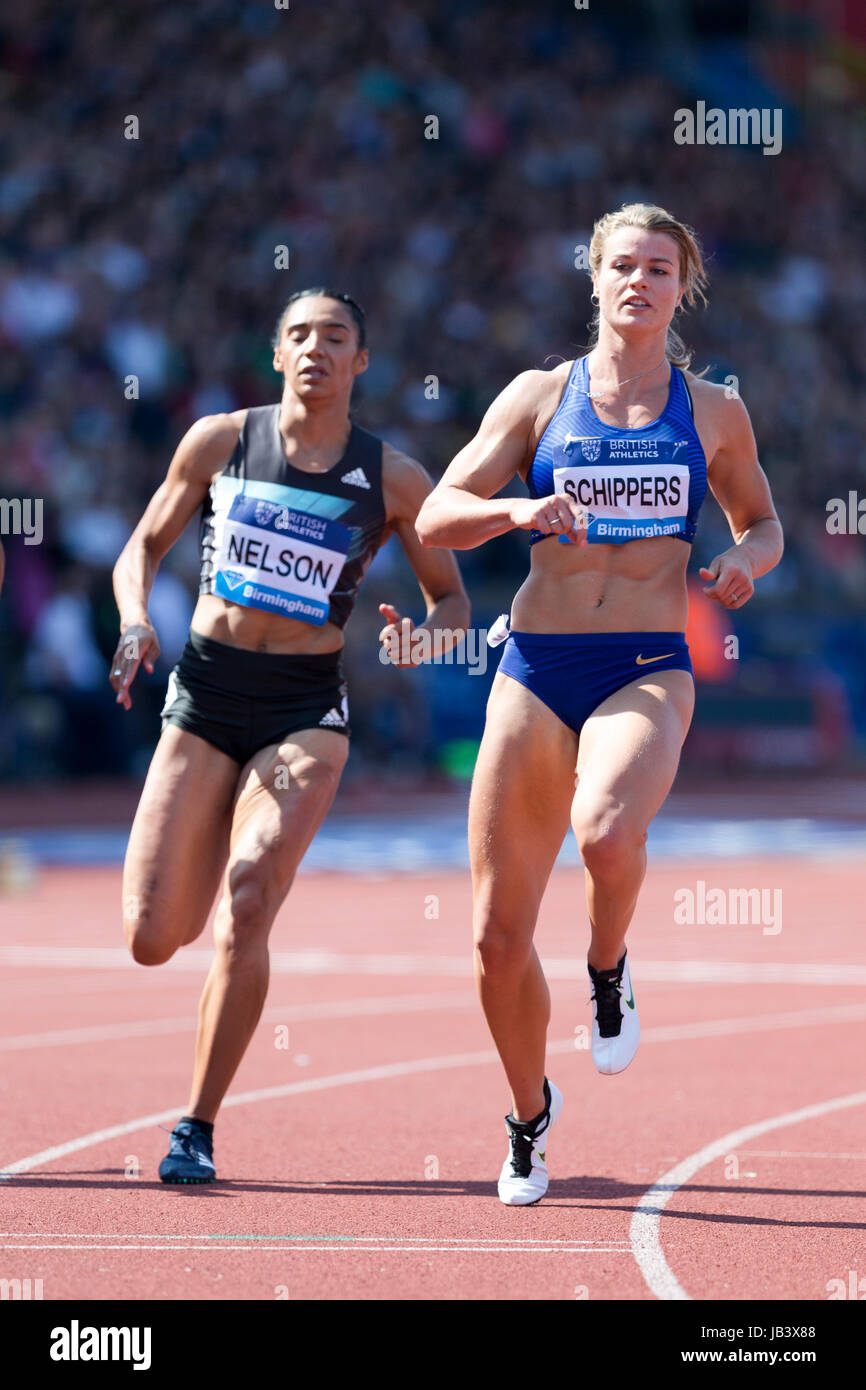 Dafne SCHIPPERS & Ashleigh NELSON competing in the women's 100m Final ...