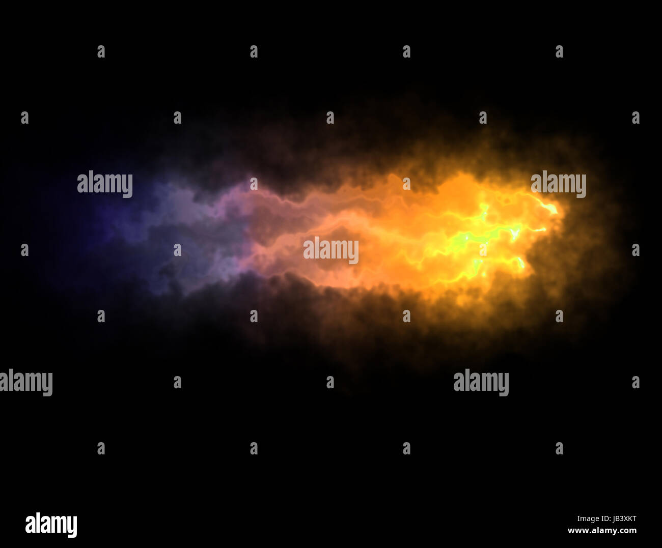 The orbit of meteor with fire dust tail Stock Photo - Alamy