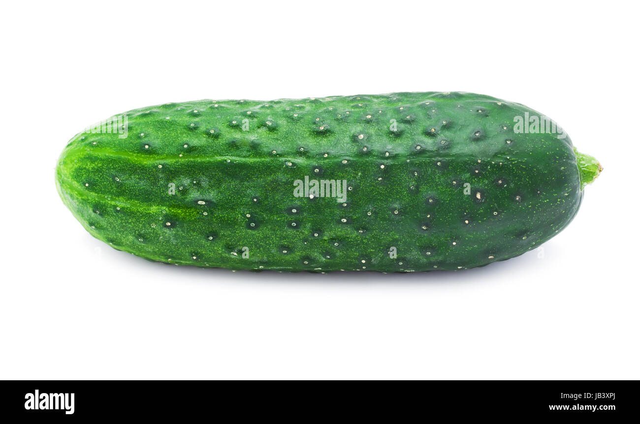 Fresh green cucumber isolated on white background Stock Photo - Alamy