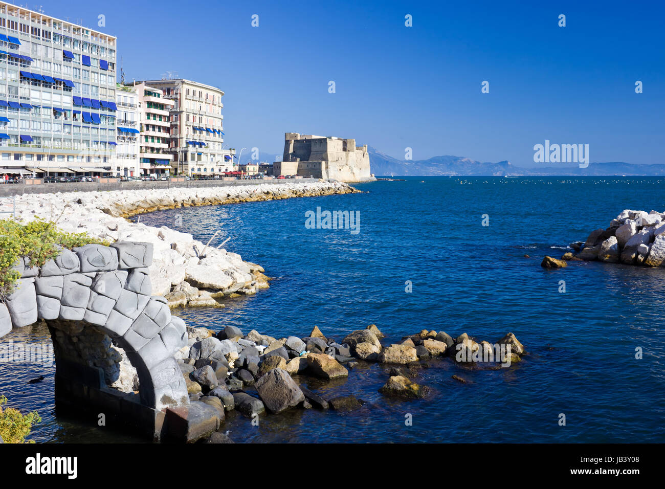 View of Via Partenope in Naples City, Italy Stock Photo - Alamy