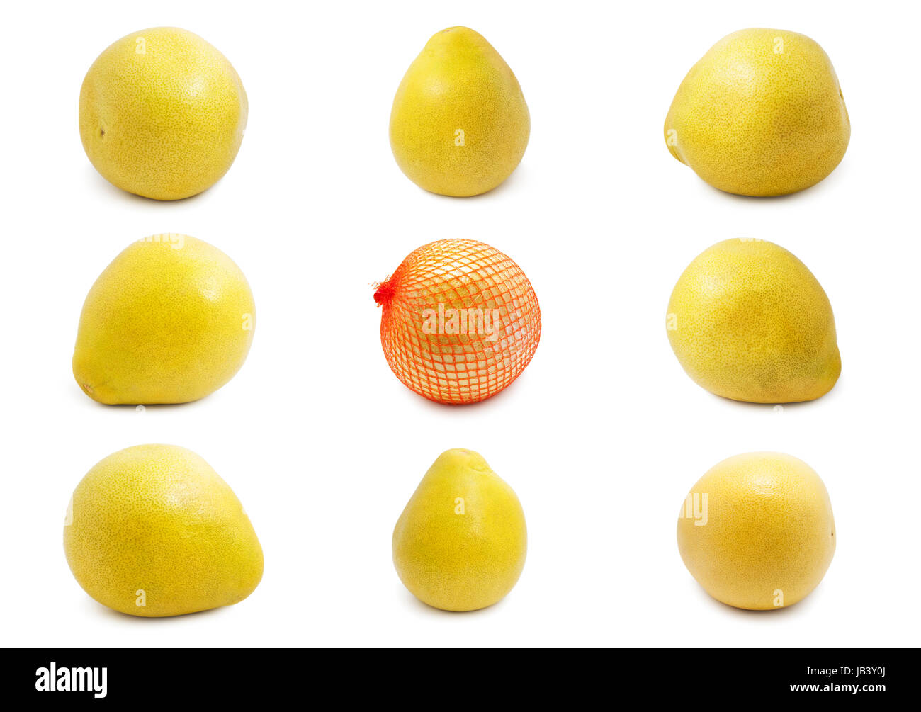 Collection of fresh pomelo fruit isolated on white background Stock ...