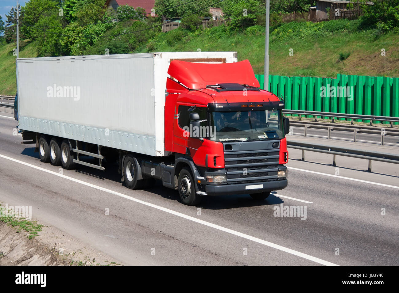 Beautiful photo of big truck on highway Stock Photo - Alamy