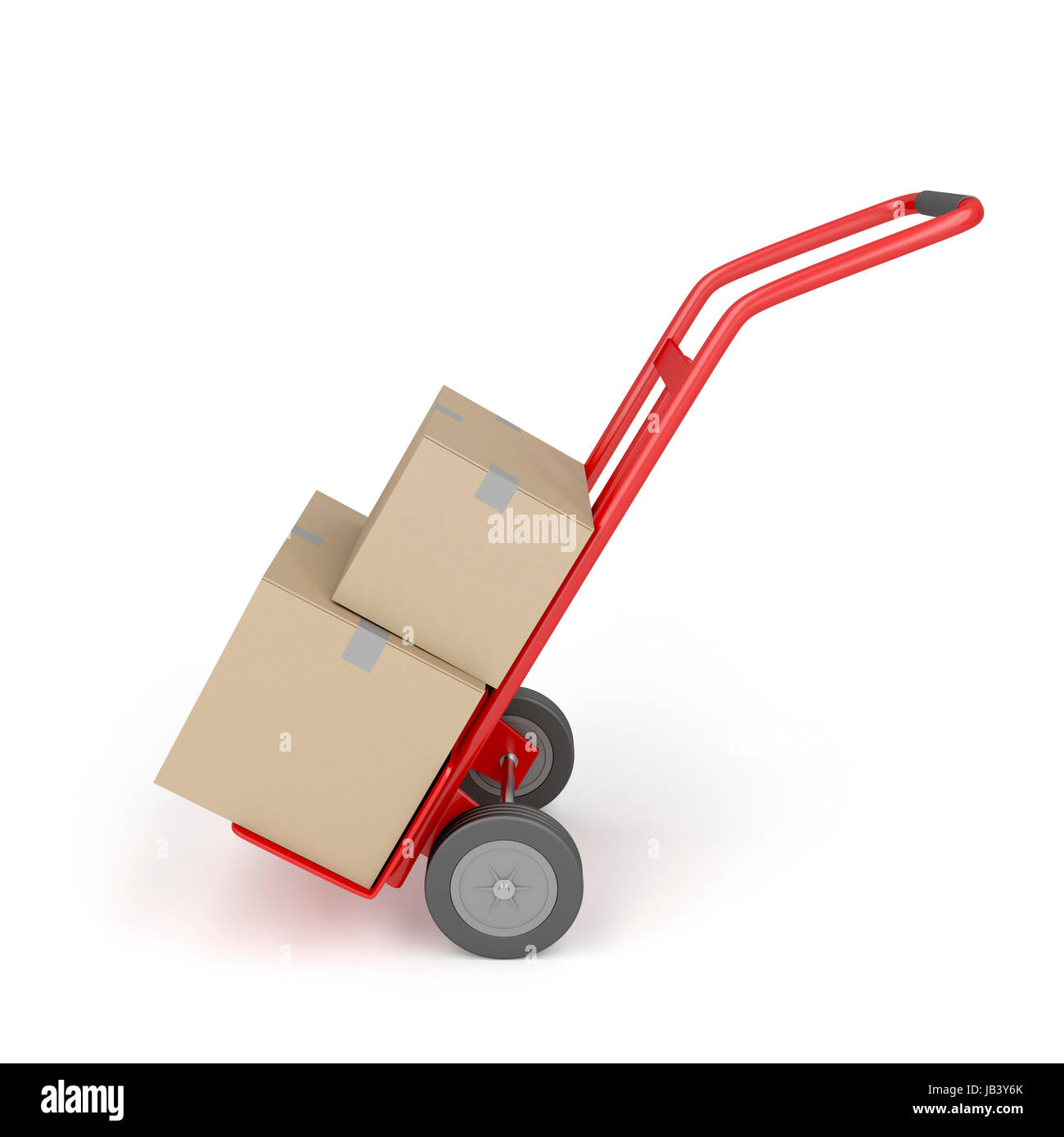 Handcart cardboard box transport Cut Out Stock Images & Pictures - Alamy