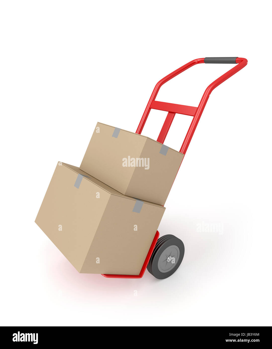 Handcart cardboard box transport Cut Out Stock Images & Pictures - Alamy