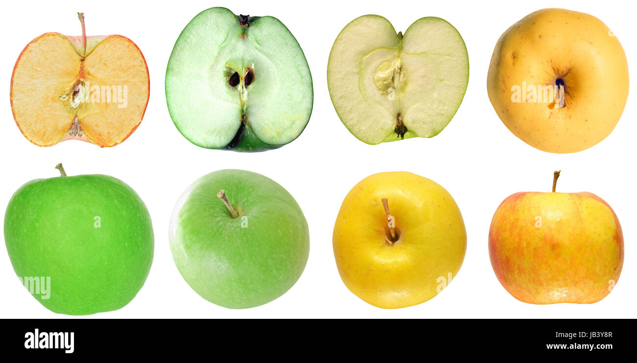 Many apples isolated over a white background Stock Photo - Alamy
