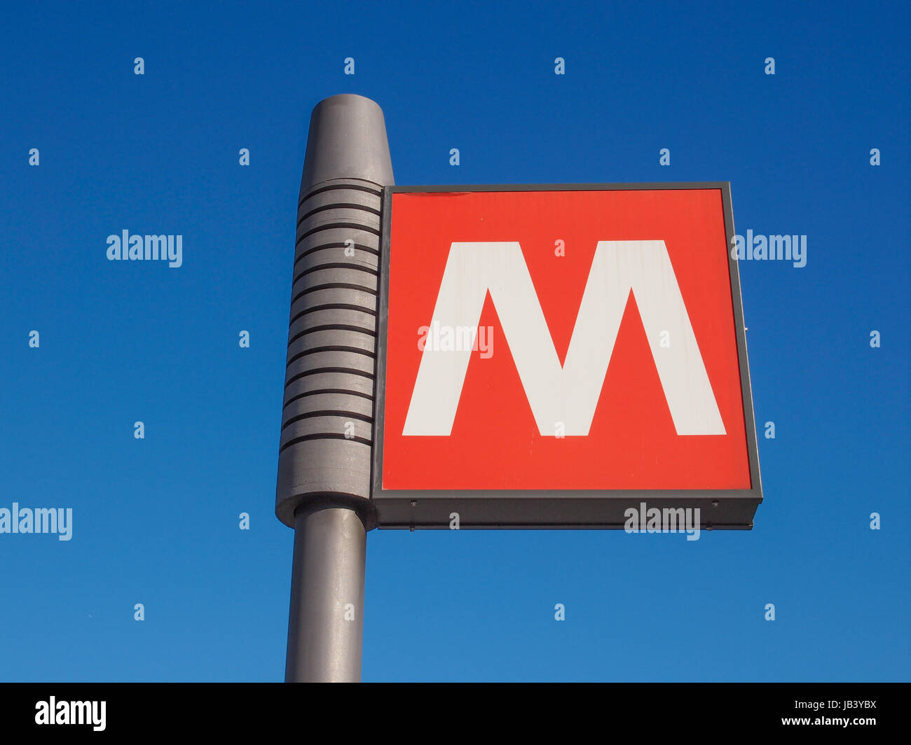 TURIN, ITALY - JANUARY 23, 2014: Sign of the new subway line station ...