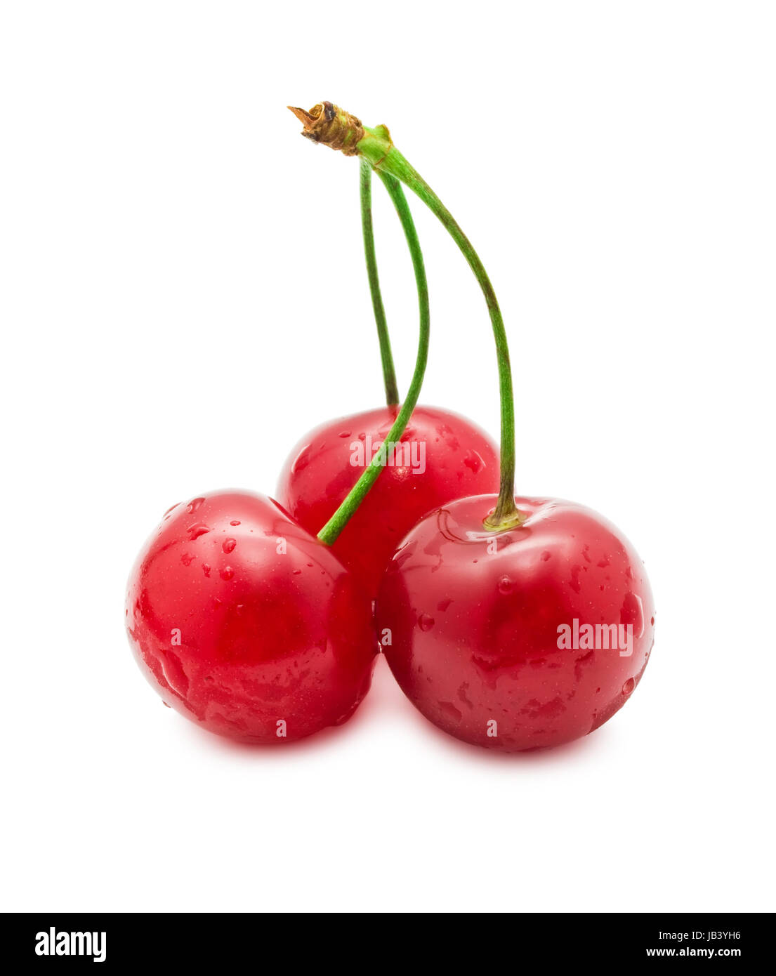 Beautiful red cherry isolated on white background Stock Photo - Alamy