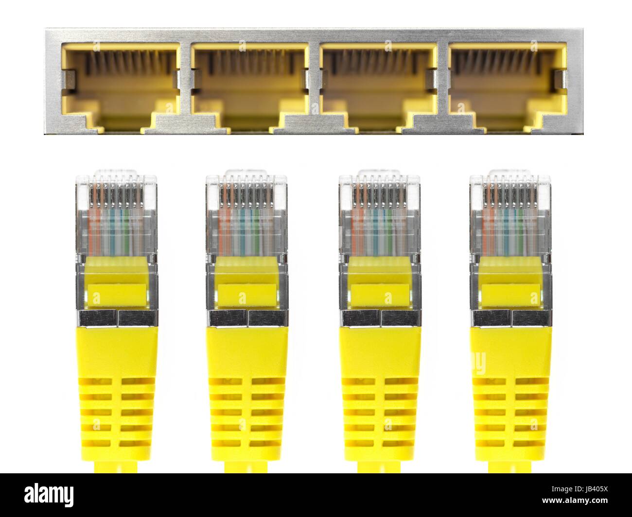 Ethernet cables isolated against a plain background Stock Photo - Alamy