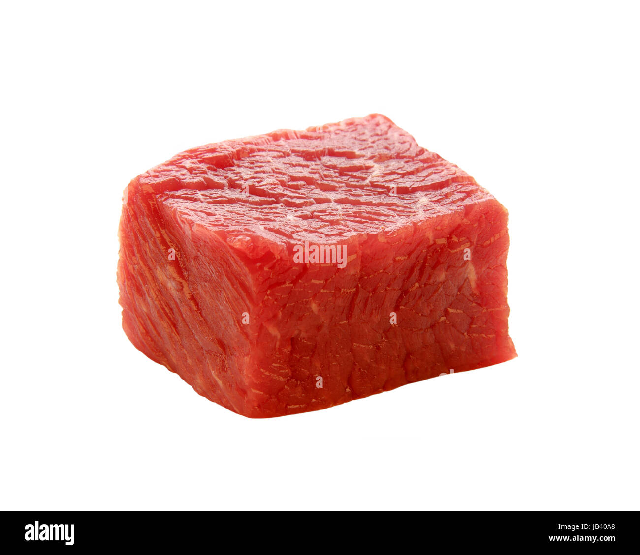 Chunk of raw red meat isolated on white Stock Photo - Alamy
