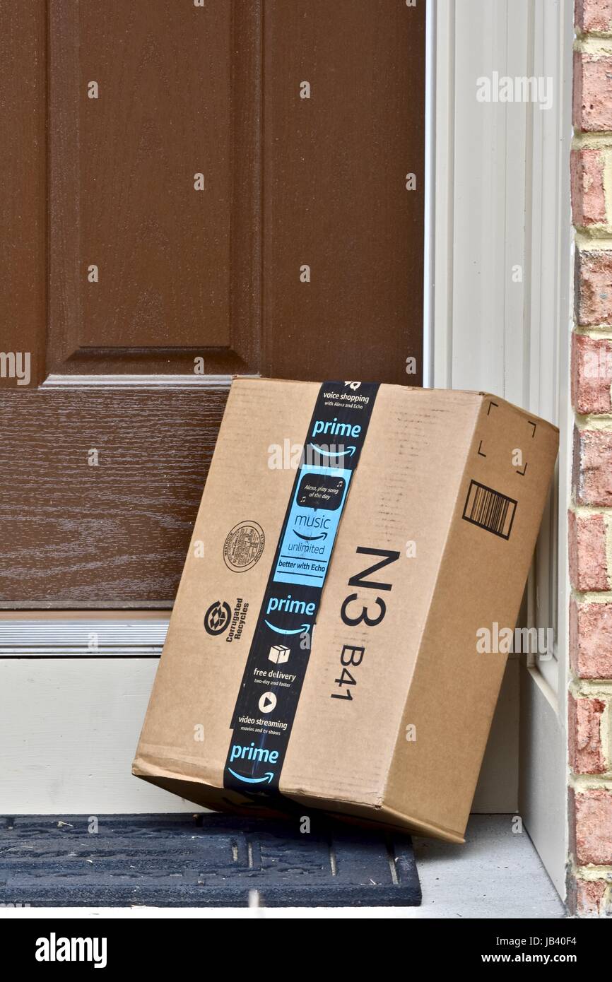 Amazon Prime package box delivery Stock Photo - Alamy
