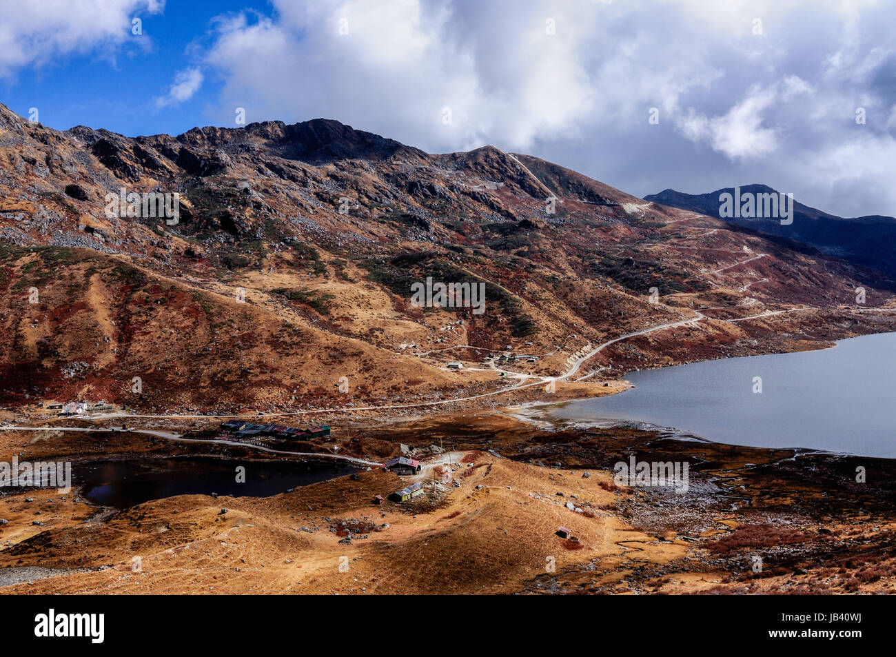 Kupup lake under cloudy sky, Kupup Valley, Sikkim, India Stock Photo ...