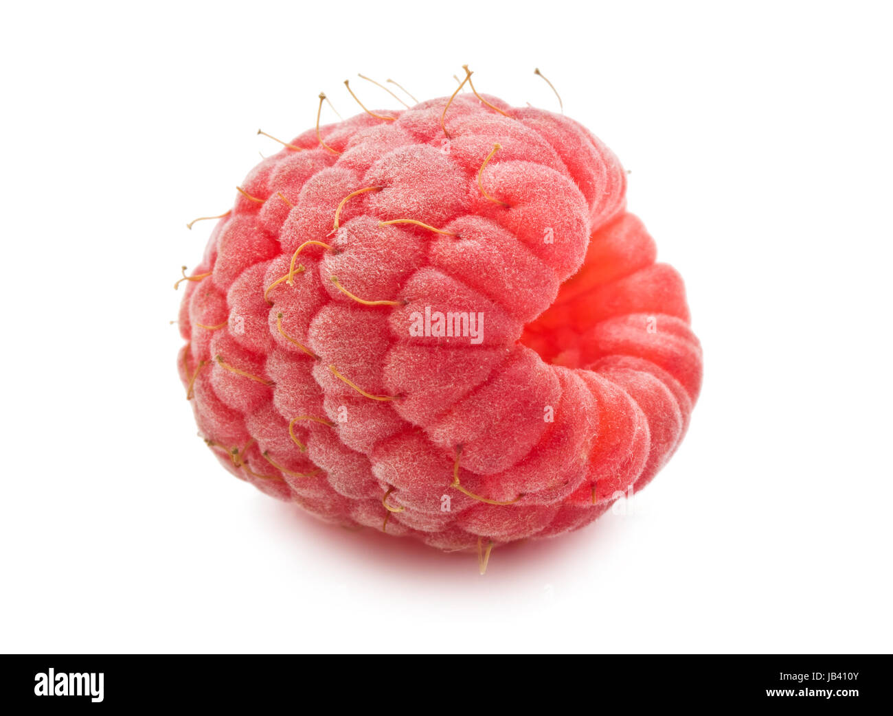 Ripe red raspberry isolated on white background Stock Photo - Alamy