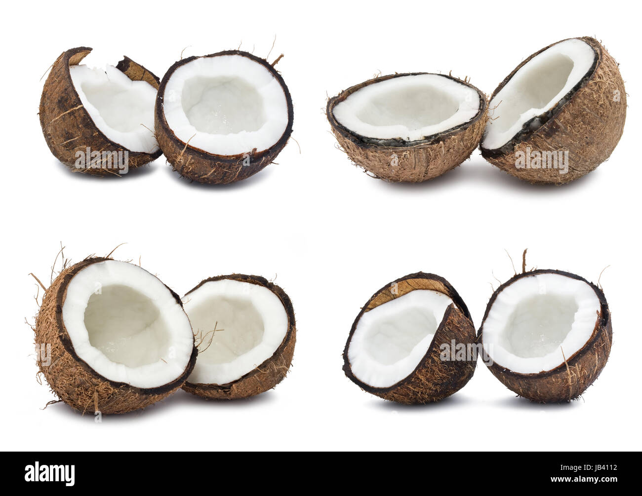 Collection of fresh coconuts isolated on white background Stock Photo ...