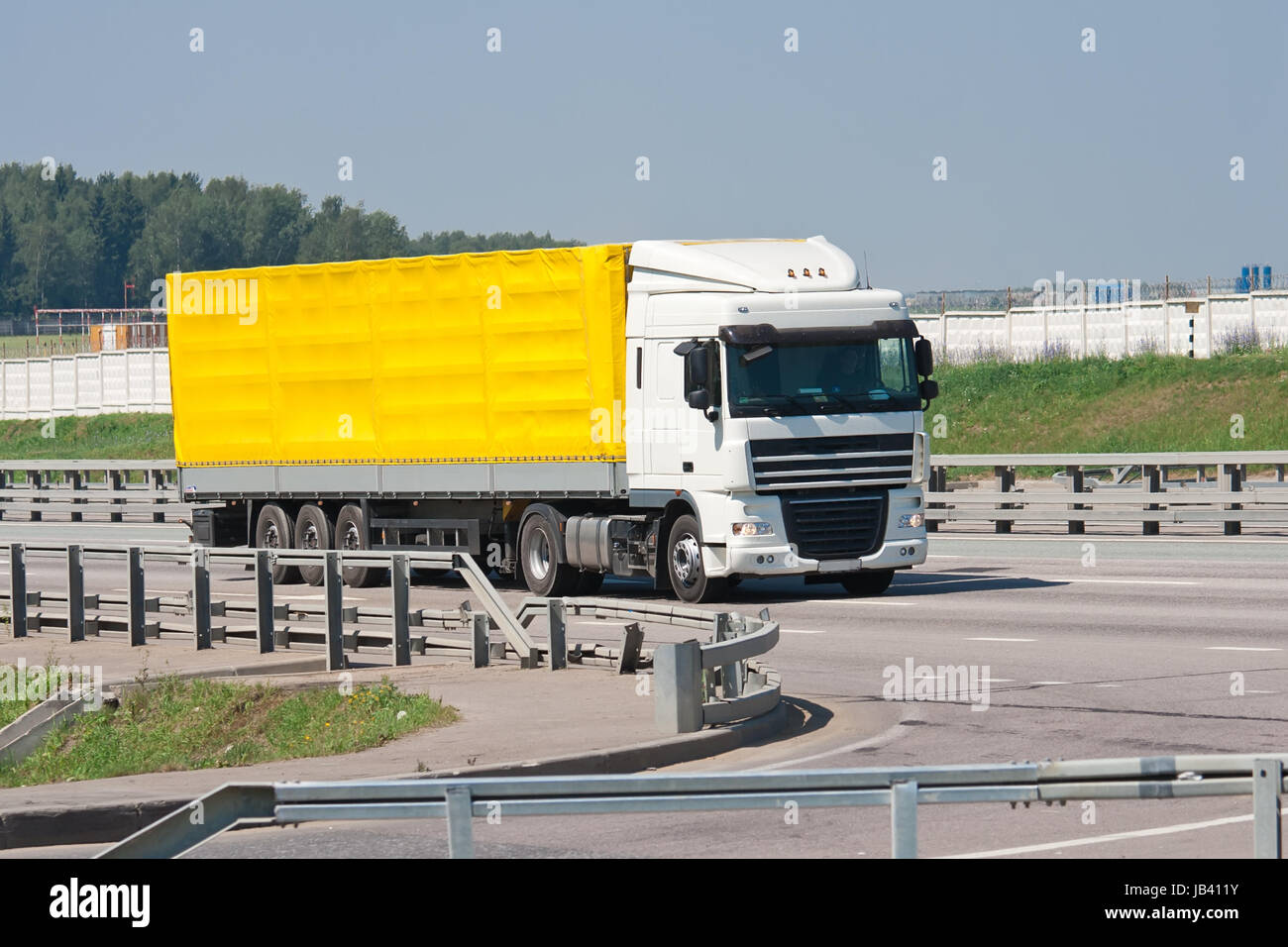 Beautiful photo of big truck on highway Stock Photo - Alamy