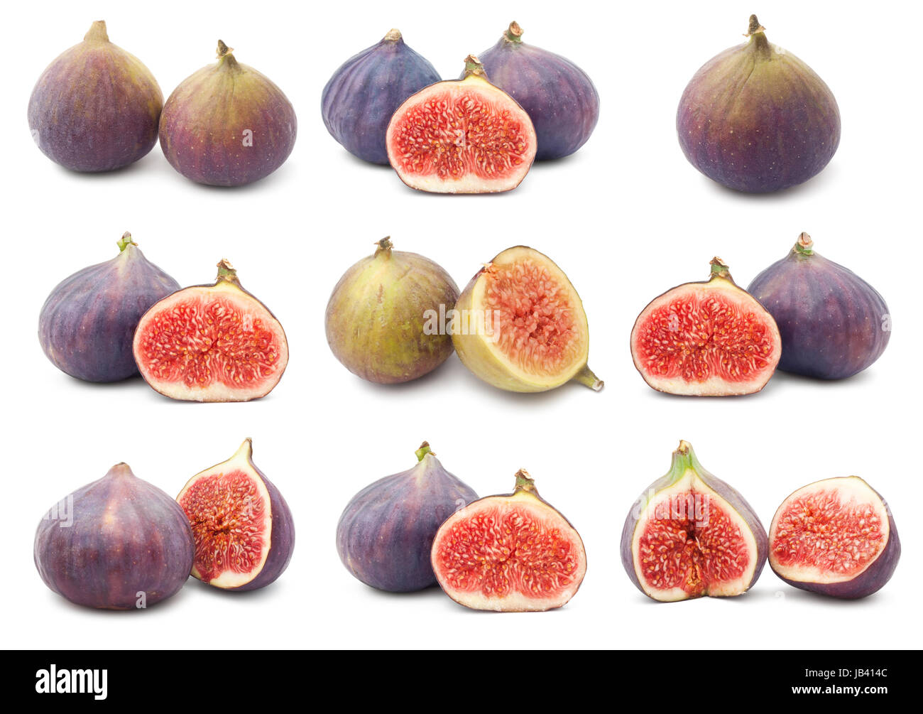 Collection of fresh fig fruits isolated on white background Stock Photo ...