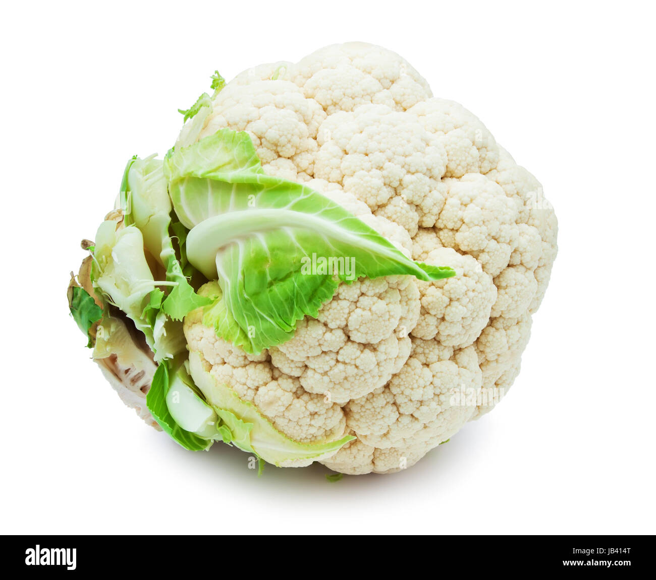 Single fresh cauliflower isolated on white background Stock Photo - Alamy