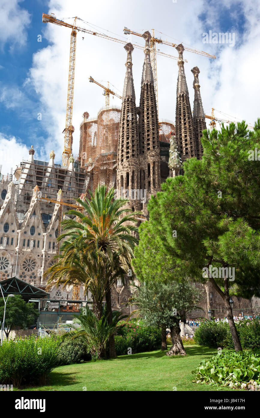 Famous architecture masterpiece Sagrada Familia in Barcelona, Spain ...