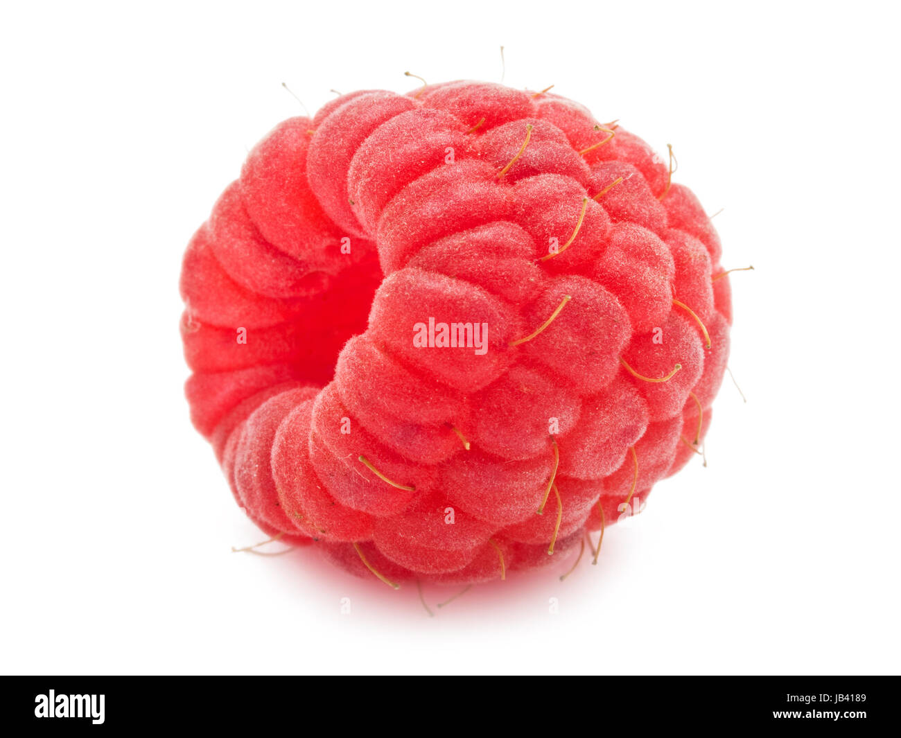 Ripe red raspberry isolated on white background Stock Photo - Alamy