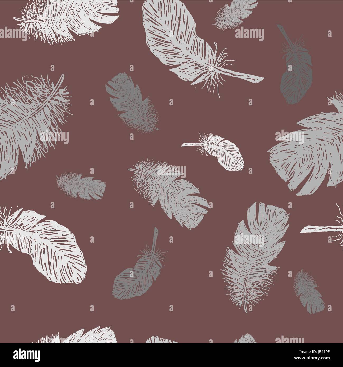 Seamless pattern with featers. Vector repeated print for backgrounds or ...