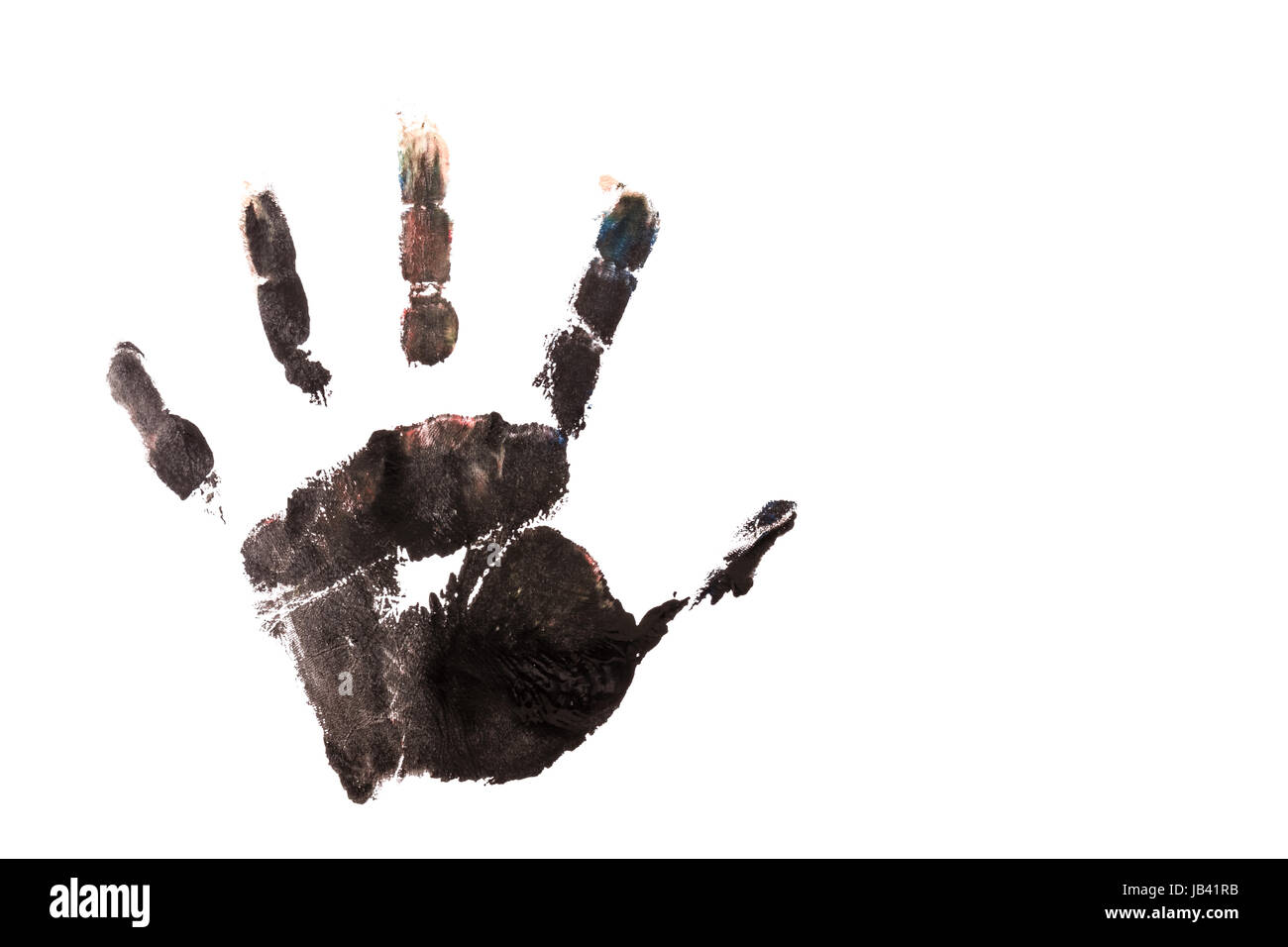 Abstract hand print, isolated on white background with copy space Stock ...