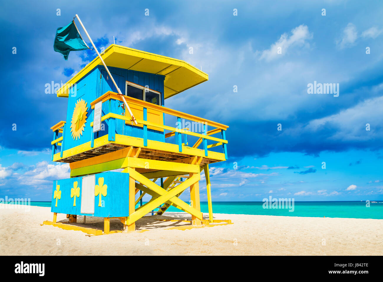 Colorful Lifeguard Tower in South Beach, Miami Beach, Florida, USA ...