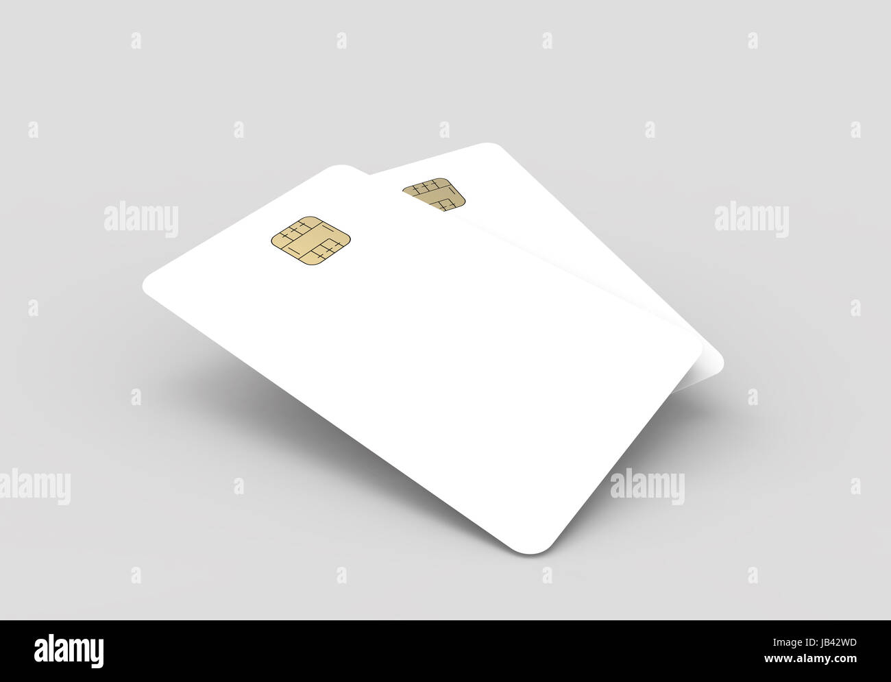 two blank chip cards, can be used as design elements, isolated light ...