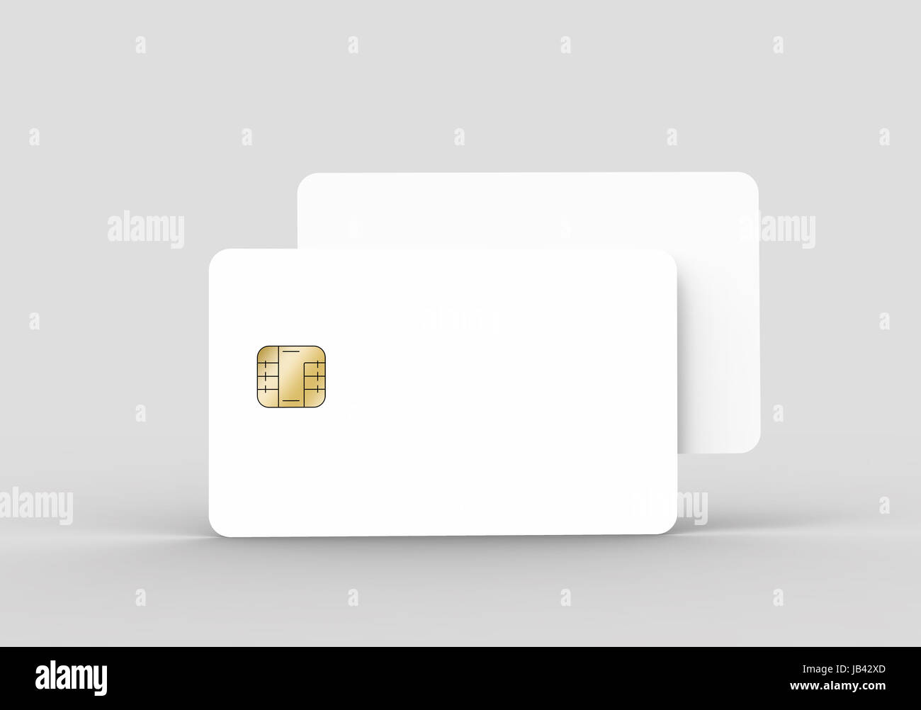 two blank chip cards, can be used as design elements, isolated light ...
