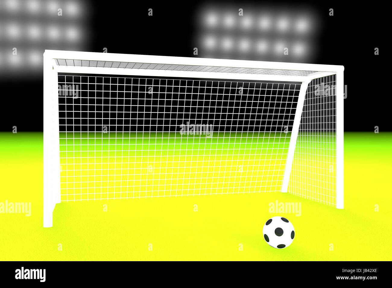 Football in front of a soccer goal, 3d render Stock Photo - Alamy