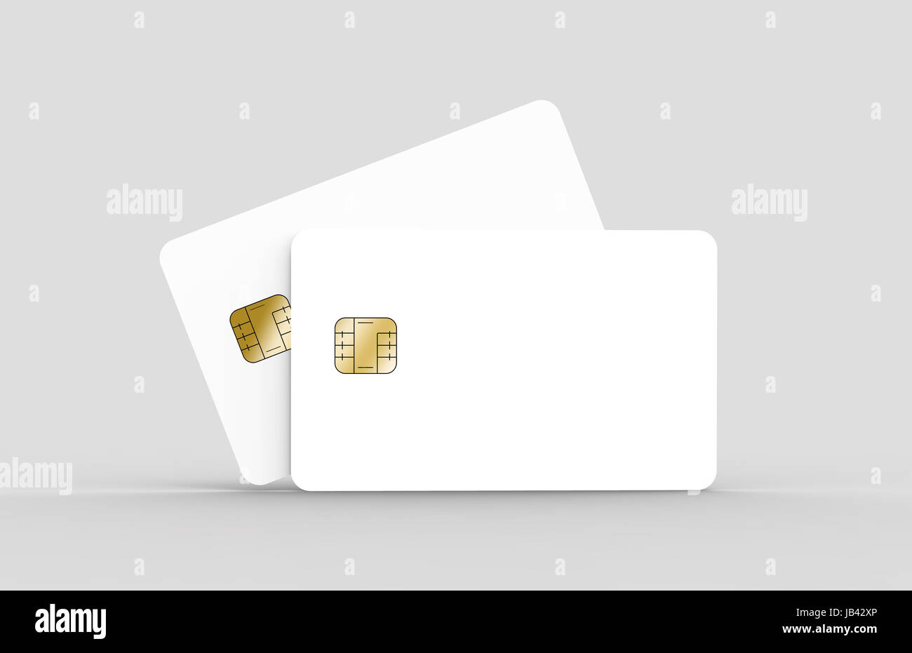 two blank chip cards, can be used as design elements, isolated light ...