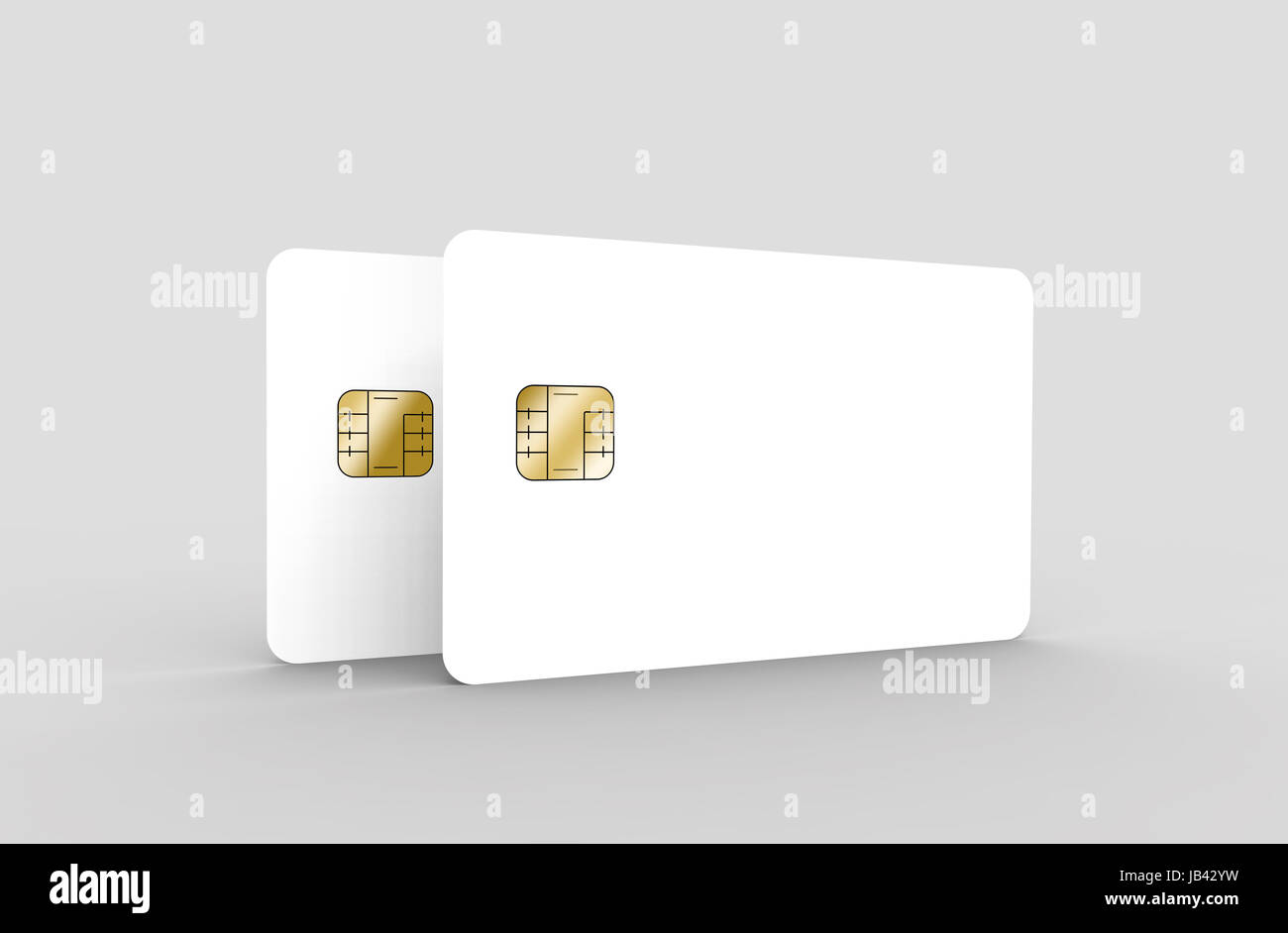 two blank chip cards, can be used as design elements, isolated light ...