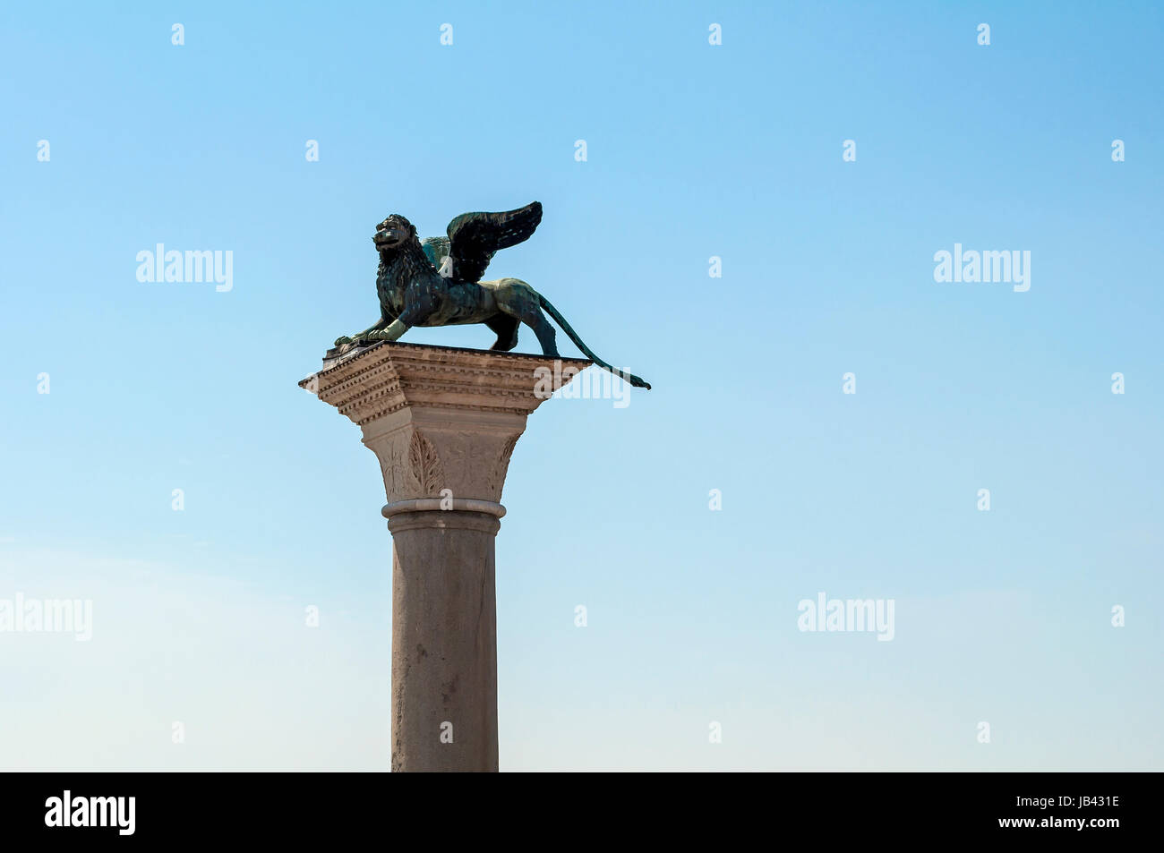 Lion of St Mark column, Venice, Italy Stock Photo - Alamy