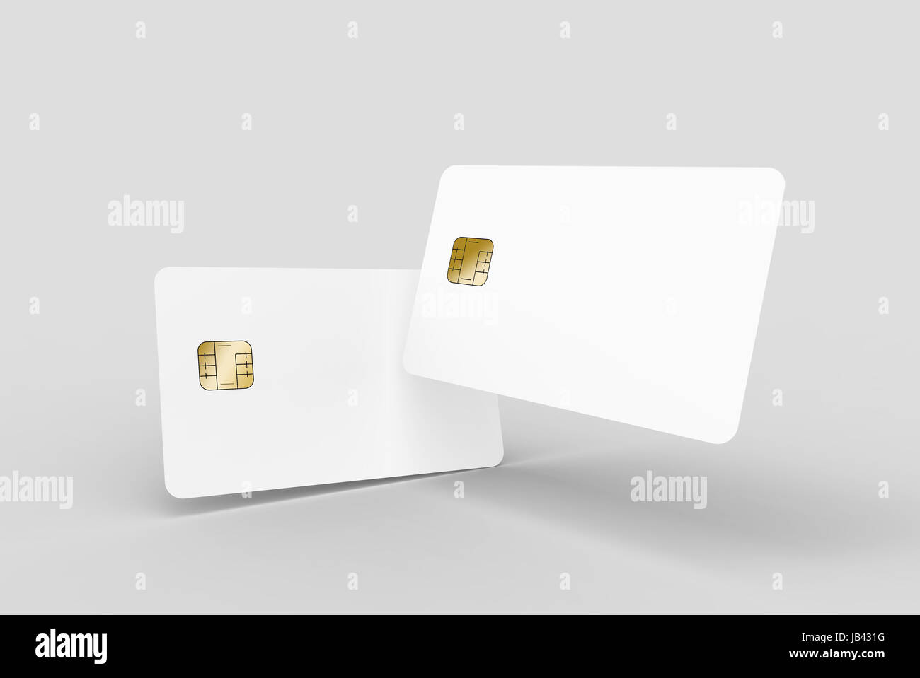 two blank chip cards, can be used as design elements, isolated light ...