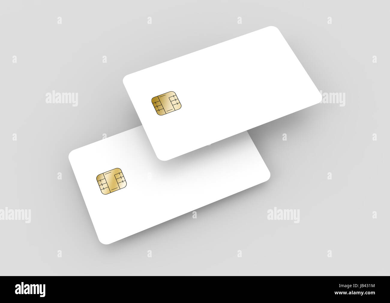two blank chip cards, can be used as design elements, isolated light ...